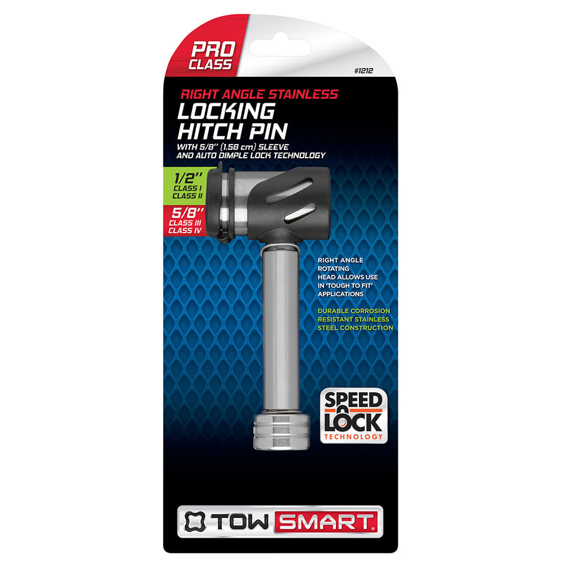 1/2 in. Right Angle Locking Hitch Pin with 5/8 in. Sleeve - Stainless ...