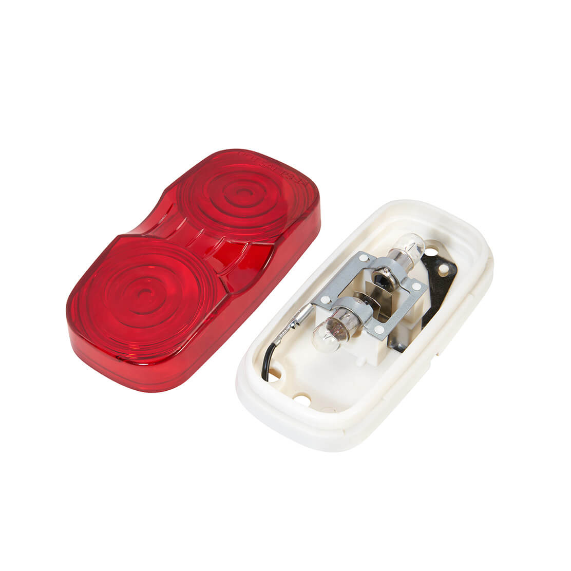 Dual Bulb Rectangular Clearance Light - Red - TowSmart